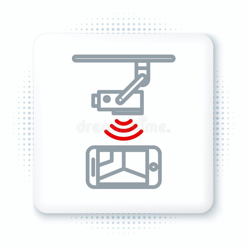 Line Wireless Controlling CCTV Security Camera with Smartphone Icon ...