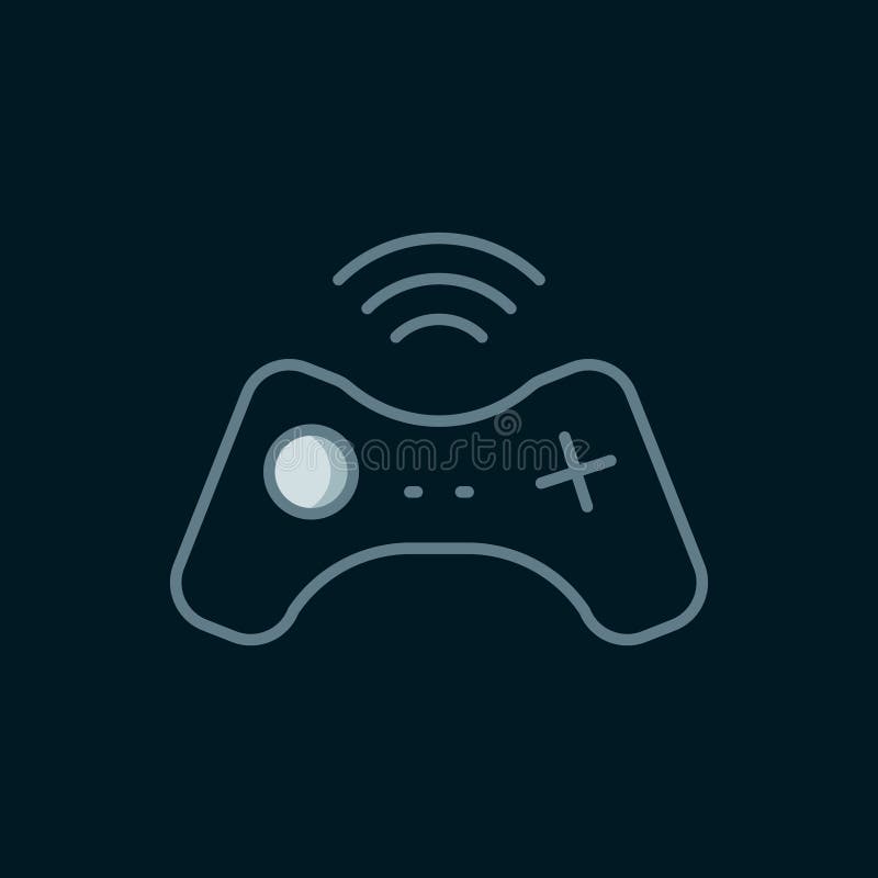 Line Wireless Gamepad Icon Isolated on Black Background. Game ...