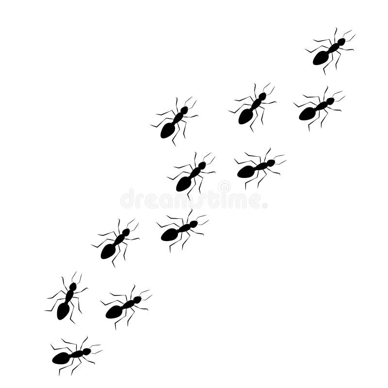Red Ants Marching in a Circle. Vector Round Formic Frame Consisting of ...
