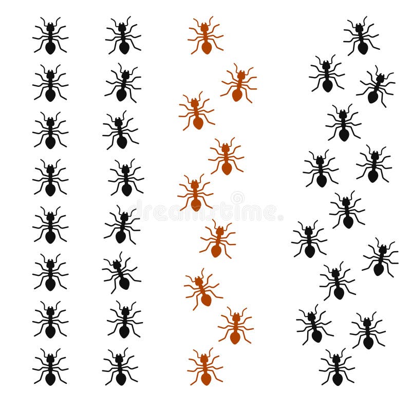 Line of Worker Ants Set. Vector Stock Illustration - Illustration of ...