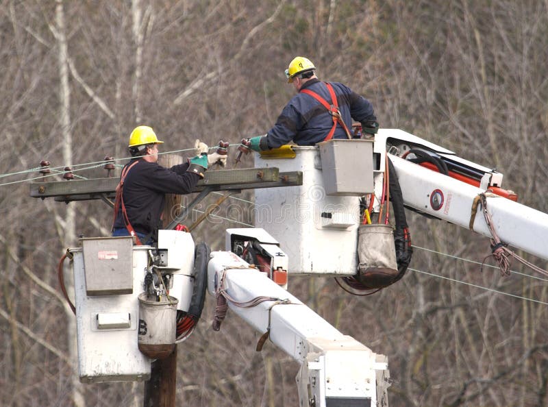 Line Workers stock image. Image of pole, repair, national - 449375