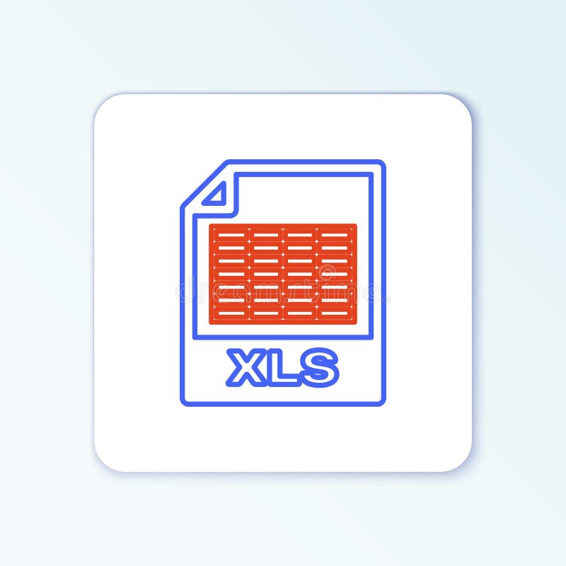 Line XLS File Document. Download Xls Button Icon Isolated on White ... Line XLS File Document. Download Xls Button Icon Isolated on White ...
