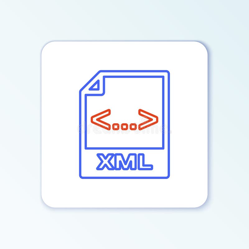 Line Xml File Document Download Xml Button Icon Isolated On White Background Xml File Symbol