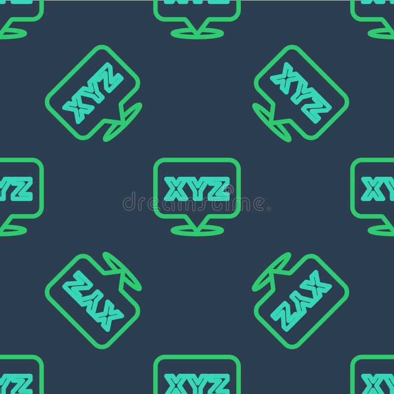 Line XYZ Coordinate System Icon Isolated Seamless Pattern on Blue ...