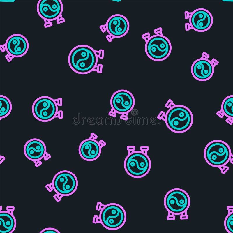 Line Yin Yang Symbol of Harmony and Balance Icon Isolated Seamless ...