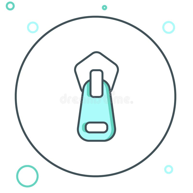 Line Zipper Icon Isolated on White Background. Colorful Outline Concept ...