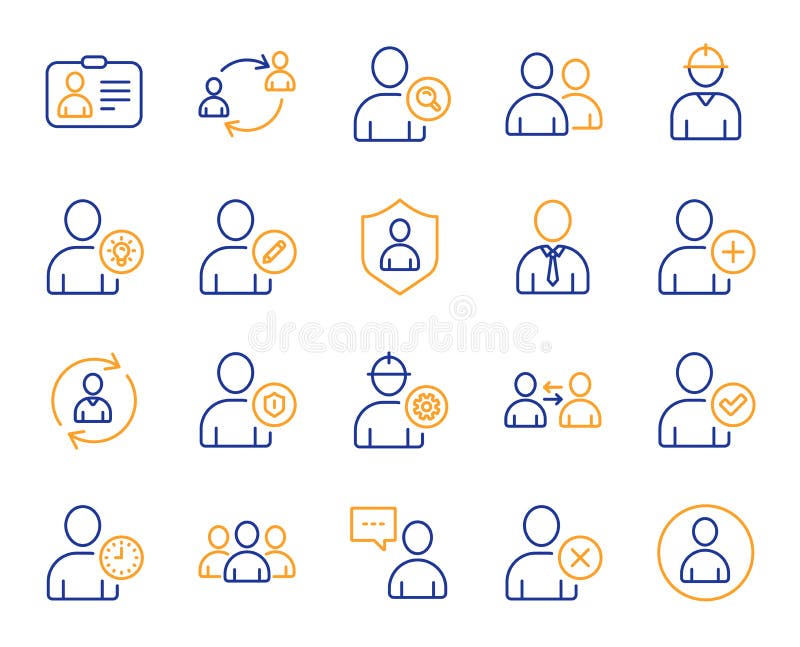 Linea Di Utenti Icone Profilo, Gruppo E Supporto Vettore Illustrazione ...