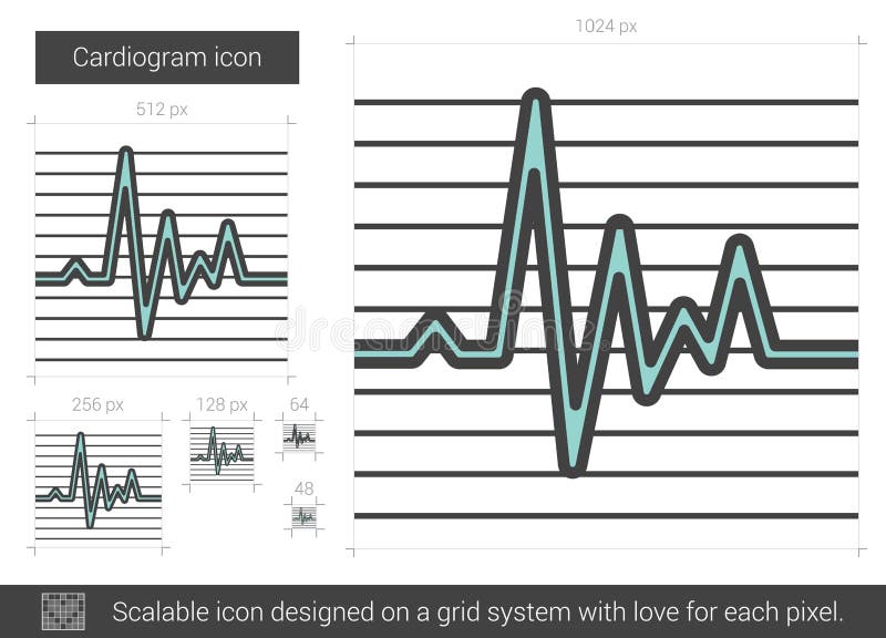 Linea Icona Del Cardiogramma Illustrazione Vettoriale - Illustrazione ...