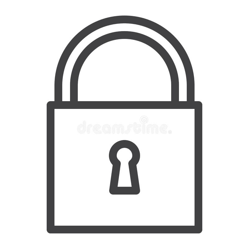 Linea icona del lucchetto illustrazione vettoriale. Illustrazione di ...