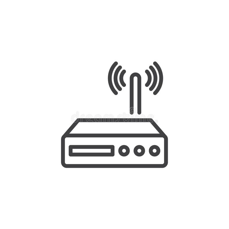 Linea Icona Del Router Di Wi-Fi Illustrazione Vettoriale ...