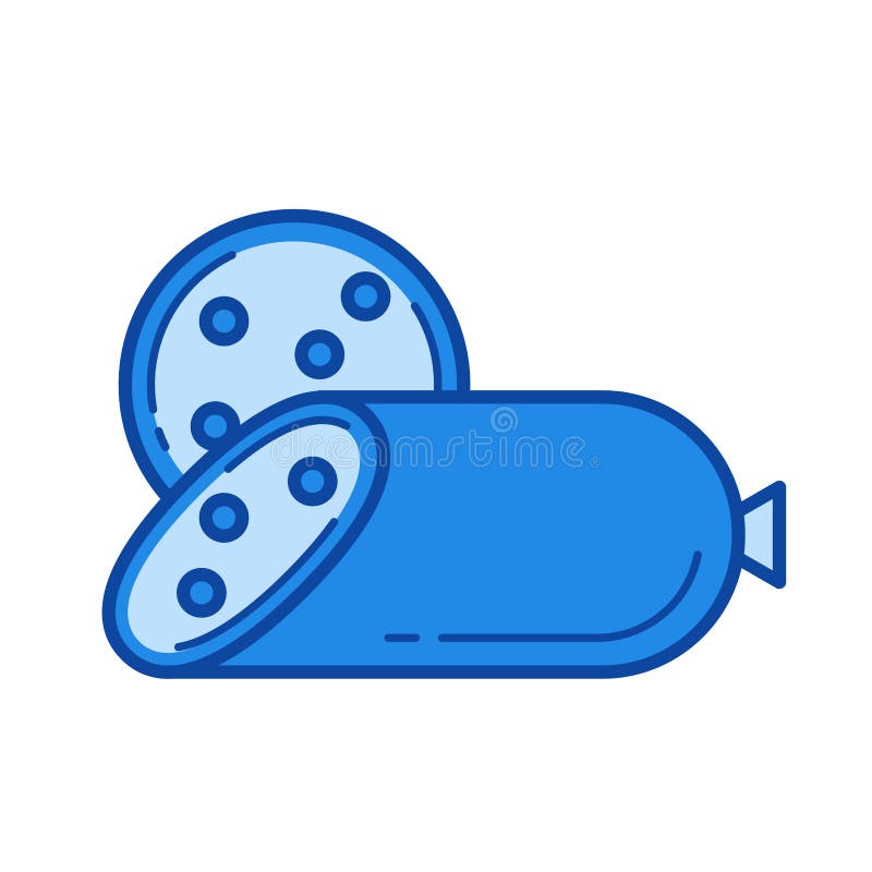 Linea icona del salame illustrazione vettoriale. Illustrazione di ...