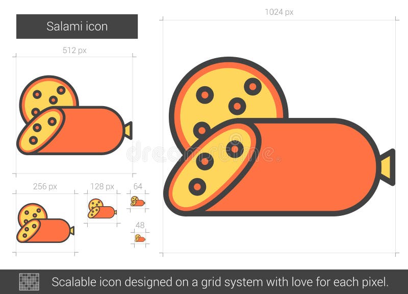 Linea icona del salame illustrazione vettoriale. Illustrazione di ...