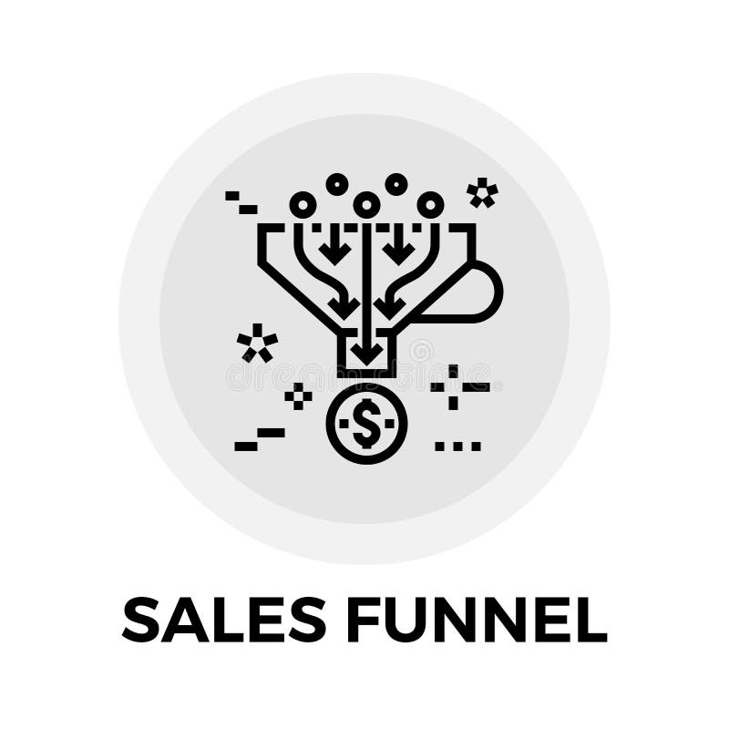 Linea Icona Dell'imbuto Di Vendite Illustrazione Vettoriale ...