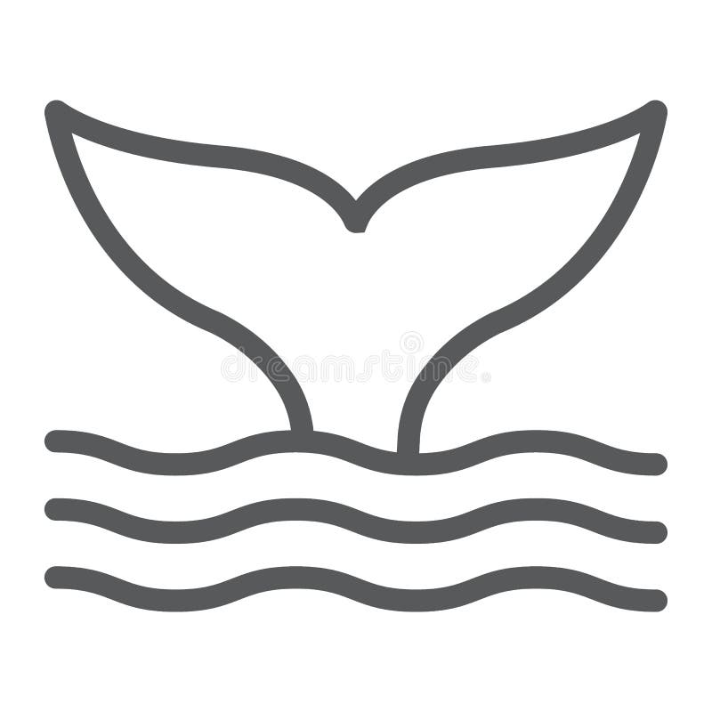 Icona Di Glifo Della Coda Della Balena, Animale Acquatico, Vita Di Mare ...