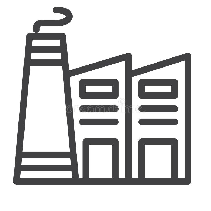 Linea icona della fabbrica illustrazione vettoriale. Illustrazione di ...