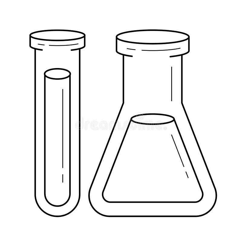 Linea icona delle provette illustrazione vettoriale. Illustrazione di ...