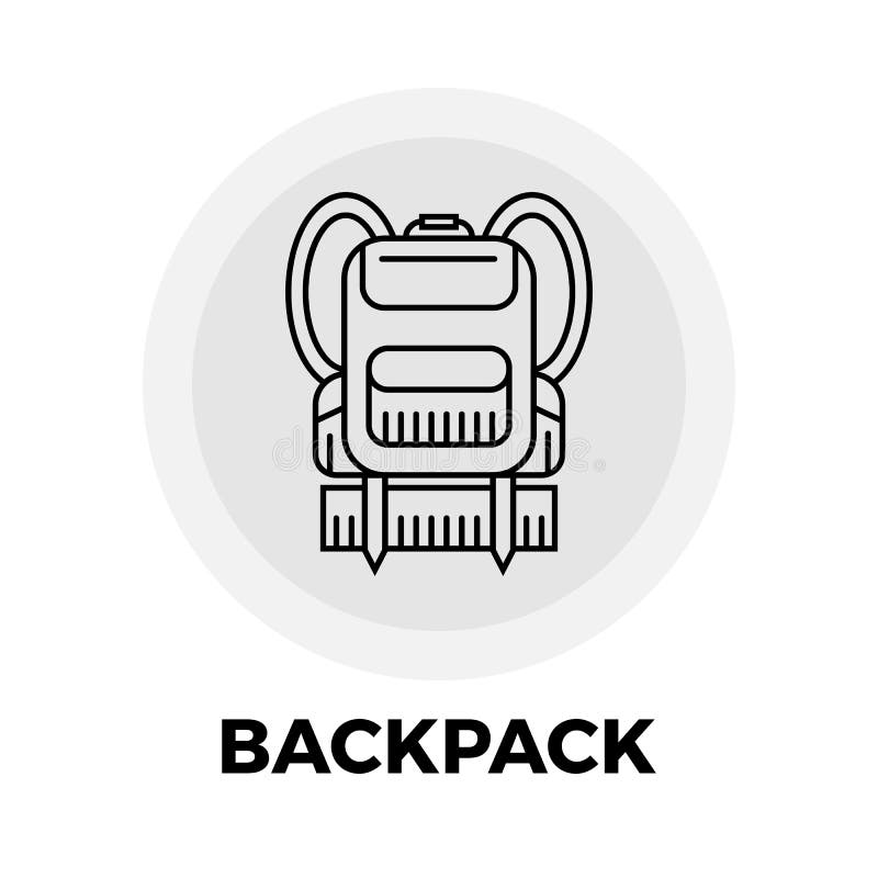 Linea icona dello zaino illustrazione vettoriale. Illustrazione di nero ...
