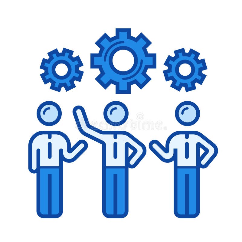 Linea Icona Dell'impiegato Di Concetto Illustrazione Vettoriale ...