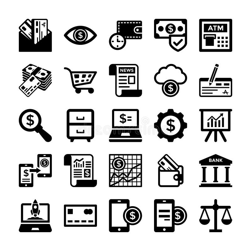 Linea Icone 6 Di Finanza E Contare Di Vettore Illustrazione di Stock ...