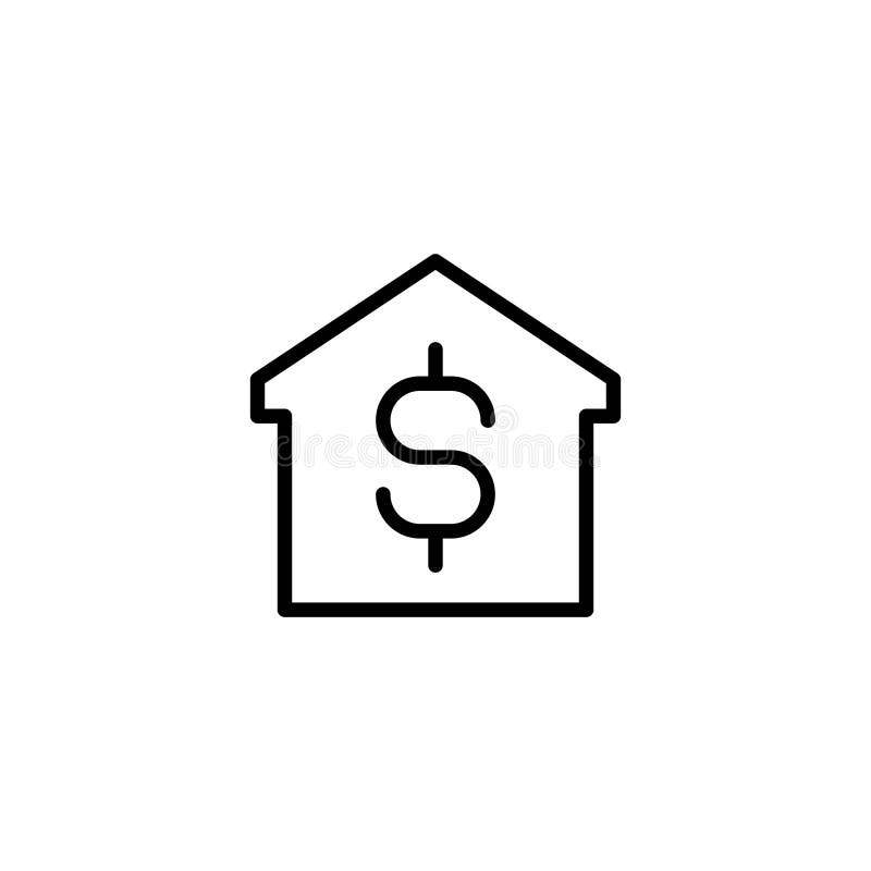Icona O Logo Del Bene Immobile Nella Linea Stile Moderna Illustrazione ...