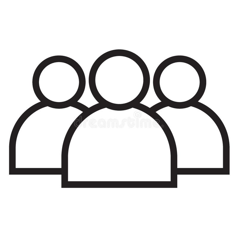 Linea Nera Icona Dei Membri Del Team Illustrazione Vettoriale ...