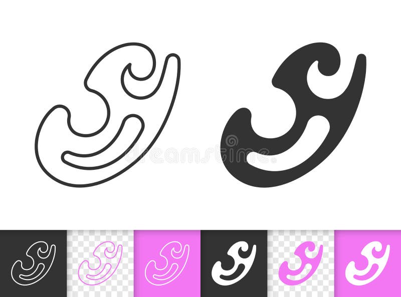 Linea Nera Semplice Icona Della Curva Francese Di Vettore Illustrazione ...