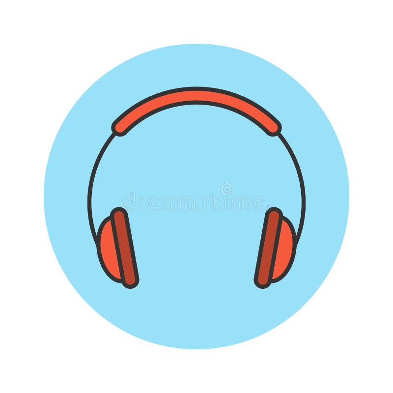 Linea Piana Icona Delle Cuffie Illustrazione Vettoriale - Illustrazione ...
