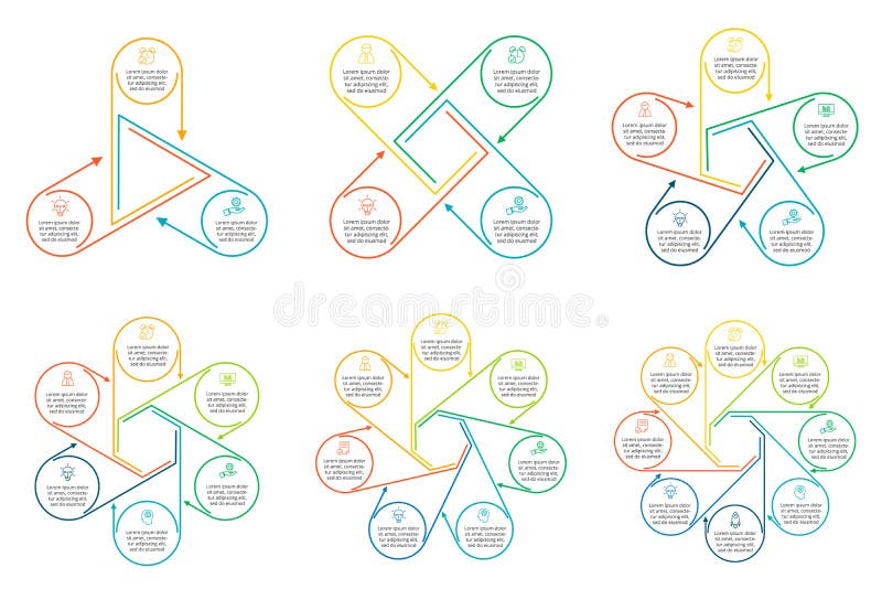 Linea Sottile Numeri Piani Infographic Modello Per Il Diagramma, Il ...