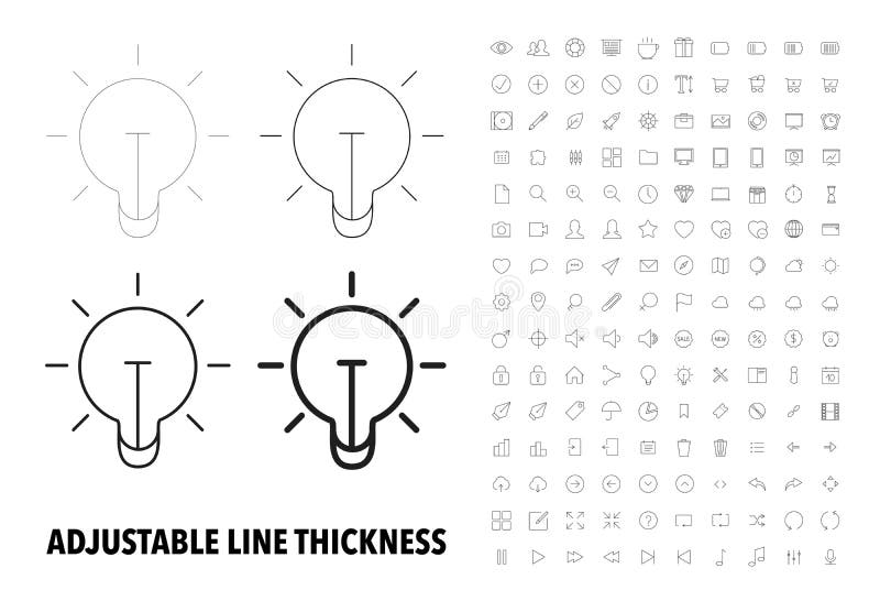 Icone a Linea Sottile illustrazione vettoriale. Illustrazione di utile ...
