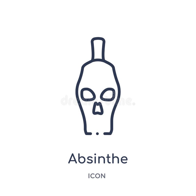 Absinthe Icon in Cartoon Style Isolated on White Background. Alcohol ...