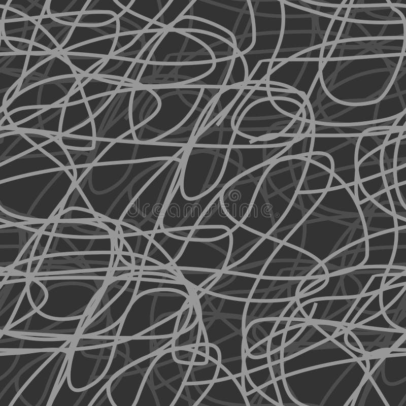 Linear Abstract Seamless Pattern. Hand Drawn Ornament Stock Vector ...