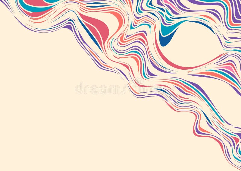 Linear Abstraction. Background of Smooth Colored Wavy Lines Stock ...