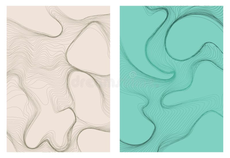 Linear Abstraction. Background of Smooth Wavy Lines Stock Illustration ...