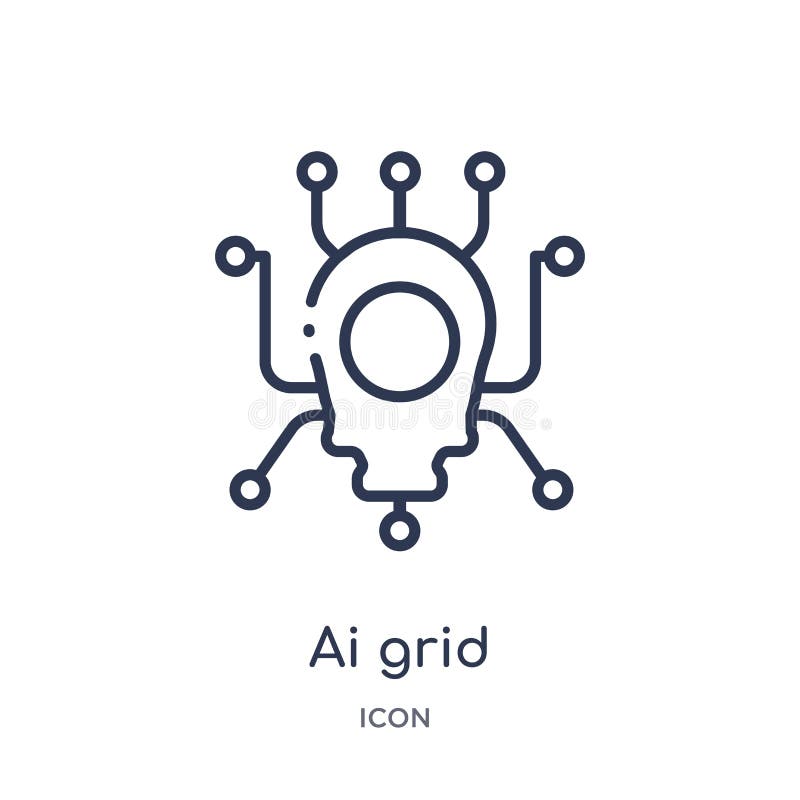 Linear Ai Grid Icon from Artificial Intellegence and Future Technology ...