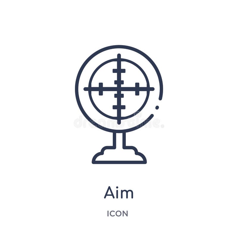 Linear Aim Icon from Army Outline Collection. Thin Line Aim Vector ...