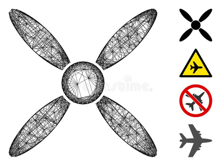 Linear Aircraft Propeller Vector Mesh Stock Vector - Illustration of ...