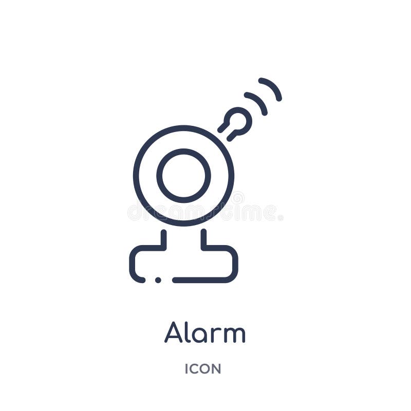 Linear Alarm Icon from Internet Security Outline Collection. Thin Line ...