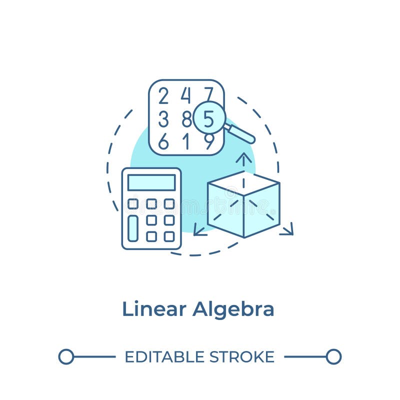 Linear Algebra Soft Blue Concept Icon Stock Vector - Illustration of ...