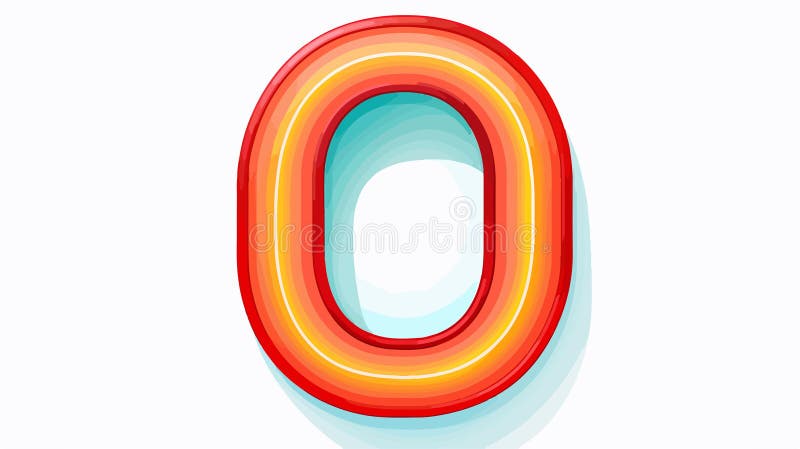 Linear Animated Number Zero Vector Symbol Cartoon Stock Illustration ...