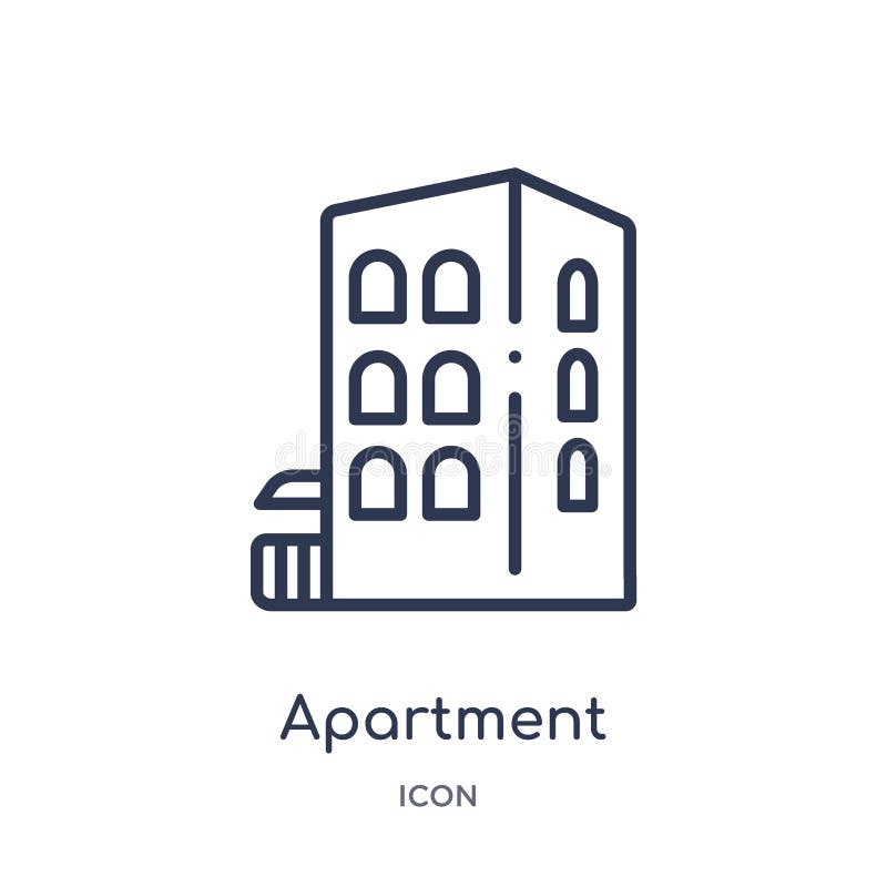 Linear Apartment Icon from City Elements Outline Collection. Thin Line ...