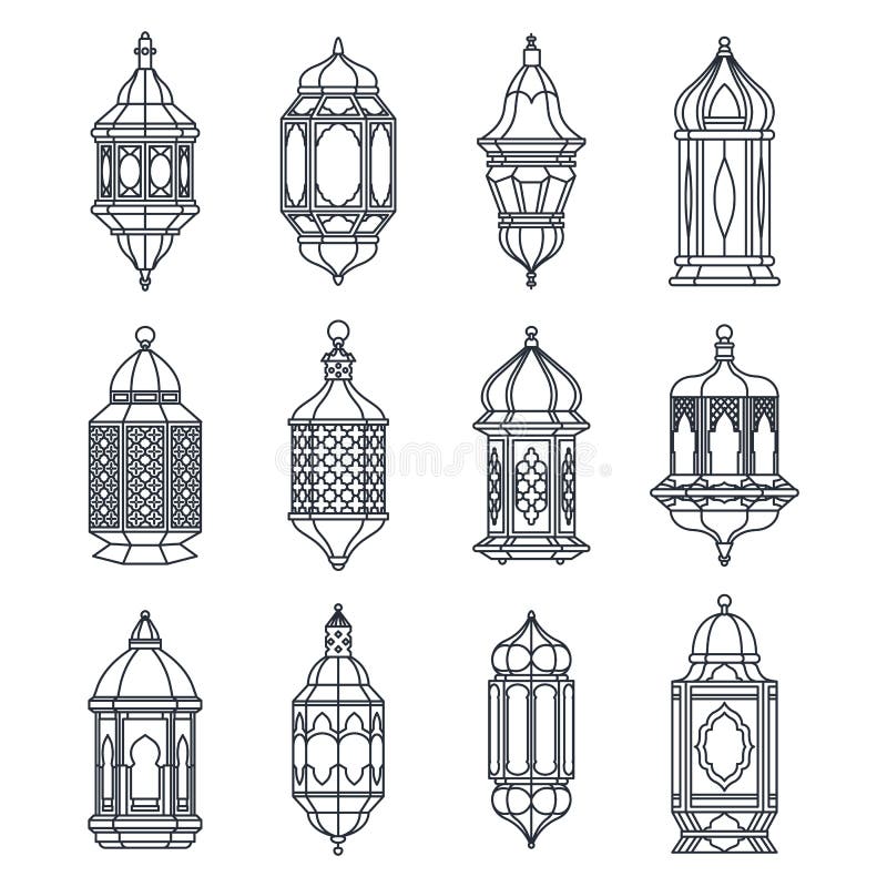 Arabian Lantern Linear Stock Illustrations – 730 Arabian Lantern Linear ...