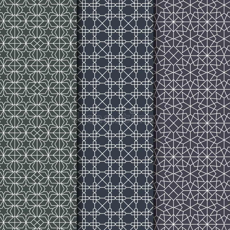 Linear Arabic Pattern Collection Vector Illustration. Stock Vector ...