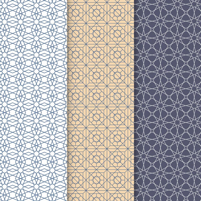 Linear Arabic Pattern Collection Vector Illustration. Stock Vector ...