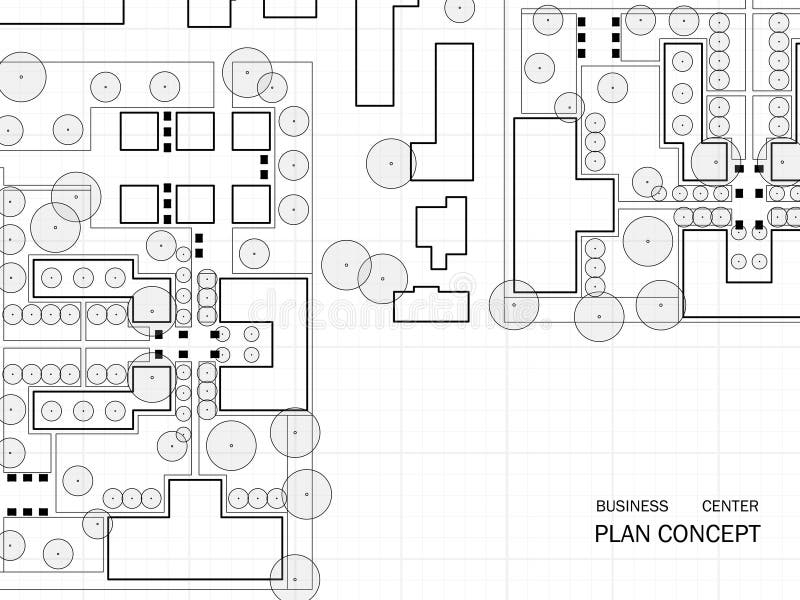 Linear Architectural Top Plan City Old Park Stock Illustration ...