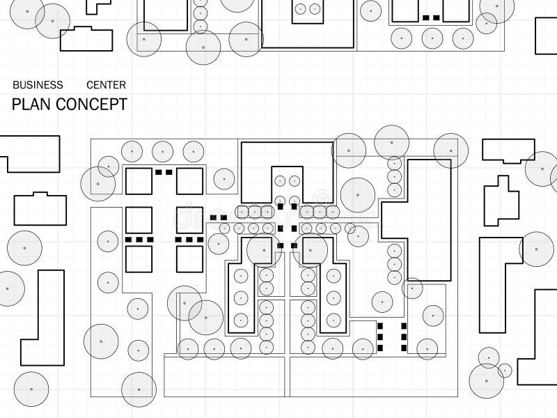 Linear Architectural Top Plan City Old Park Stock Illustration ...