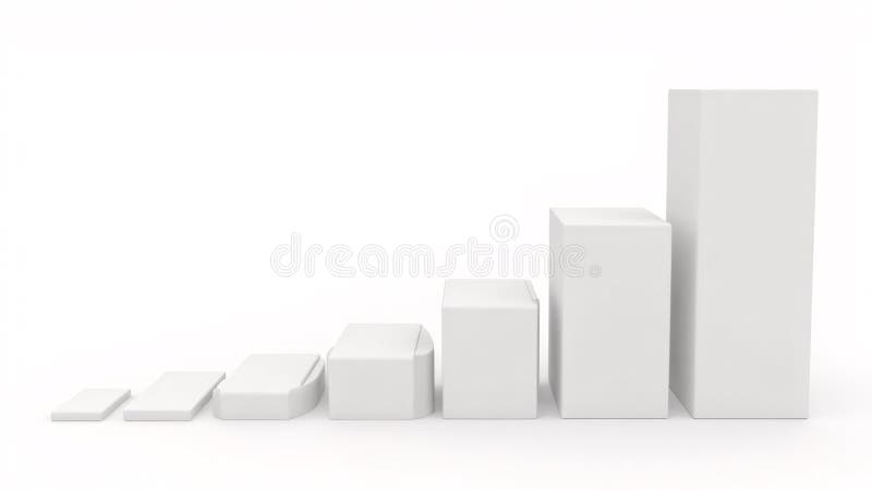 White Geometric Shapes Ascending in Size Stock Illustration ...