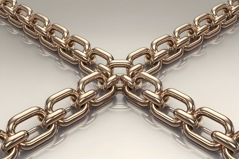 Interconnected Golden Chains Reflecting Light Against Neutral ...