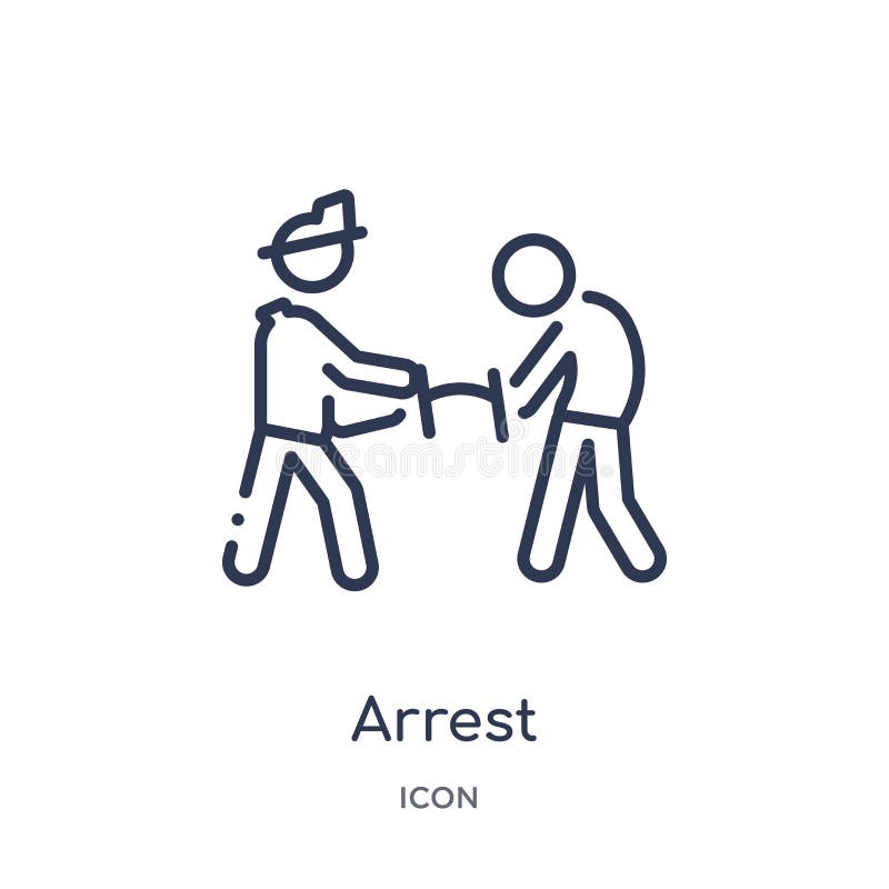 Linear Arrest Icon from Activity and Hobbies Outline Collection. Thin ...