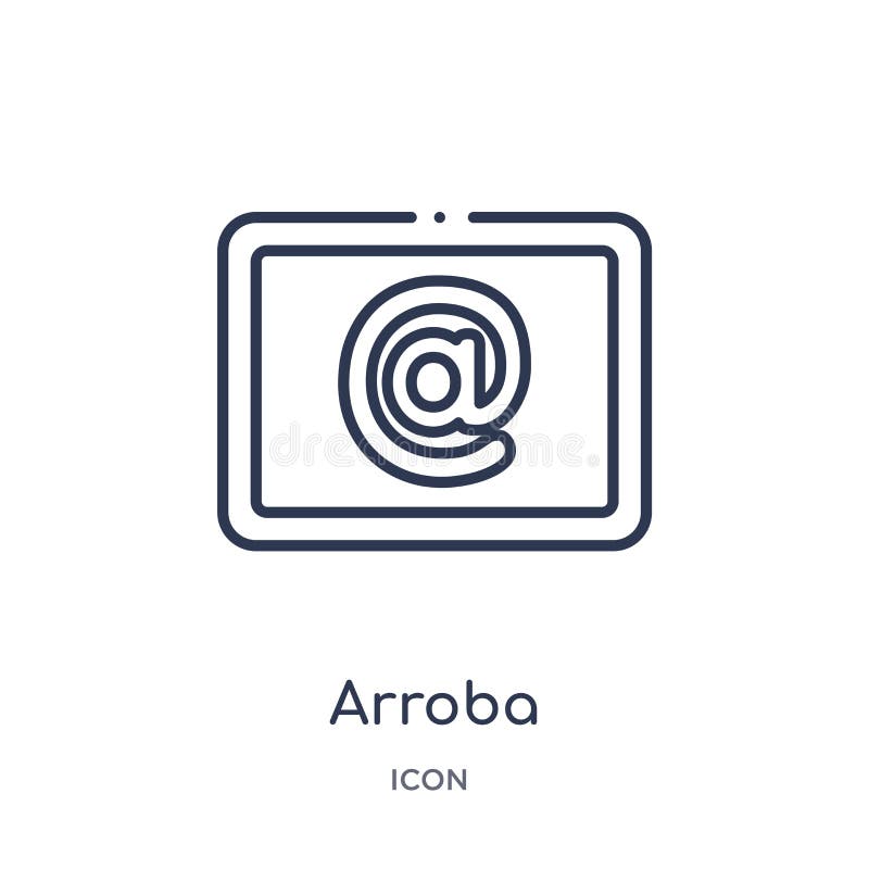 Linear Arroba Icon from Comunation Outline Collection. Thin Line Arroba ...