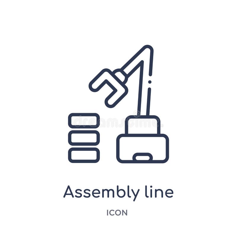 Linear Assembly Line Icon from Industry Outline Collection. Thin Line ...